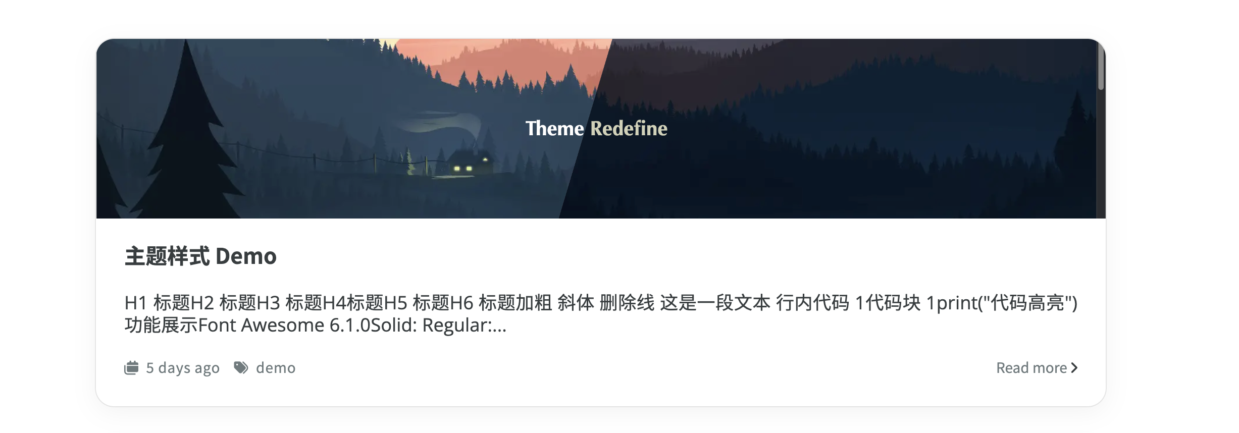首页缩略图 | Hexo Theme Redefine Docs